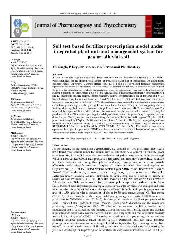 (PDF) Soil Test Based Fertilizer Prescriptions under Integrated Plant ...