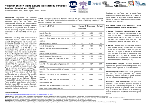 (PDF) Validation of a new tool to evaluate Package Leaflets of ...