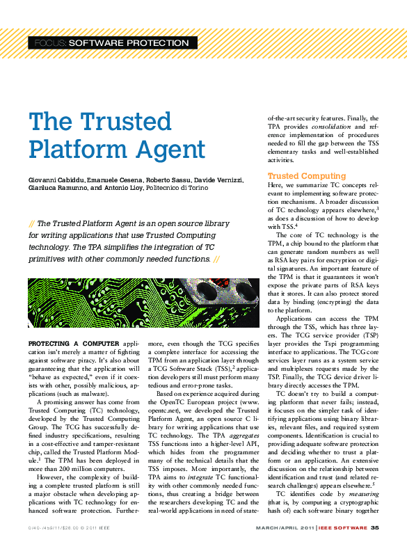 (PDF) The Trusted Platform Agent