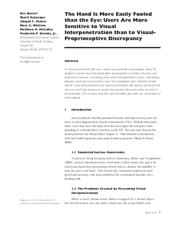 (PDF) The Hand Is More Easily Fooled than the Eye: Users Are More ...