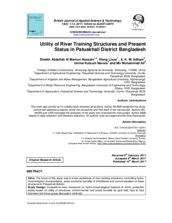 (PDF) Utility of River Training Structures and Present Status in ...