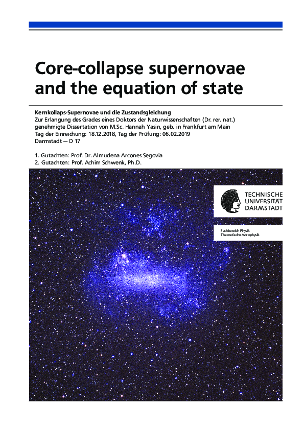 (PDF) Core-collapse supernovae and the equation of state
