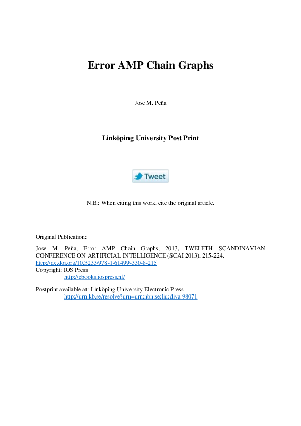 (PDF) Error AMP Chain Graphs