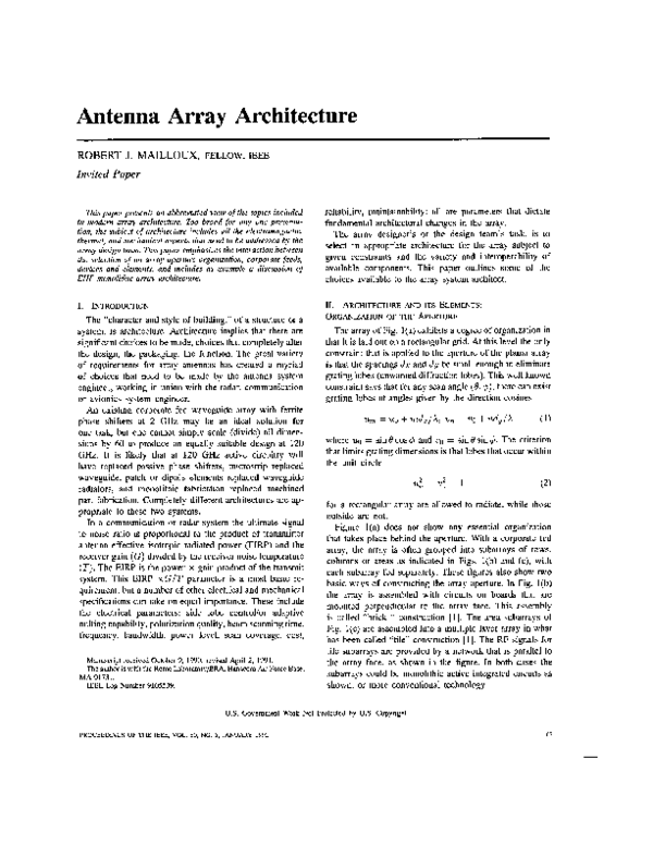 (PDF) Antenna array architecture