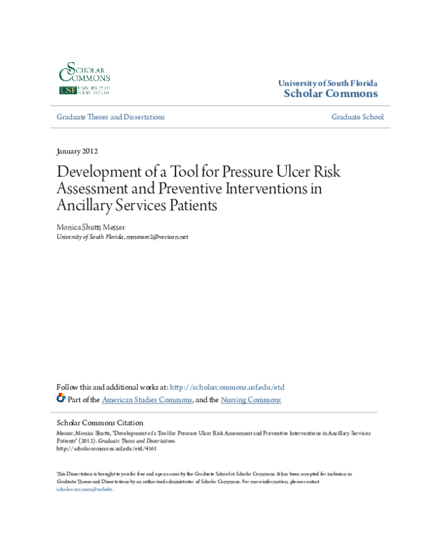 (PDF) Development of a Tool for Pressure Ulcer Risk Assessment and ...