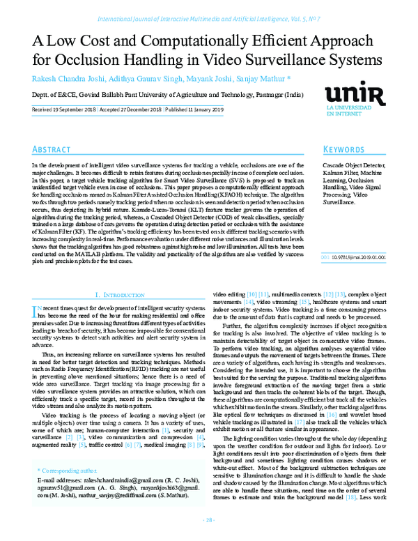 (PDF) A Low Cost and Computationally Efficient Approach for Occlusion Handling in Video ...