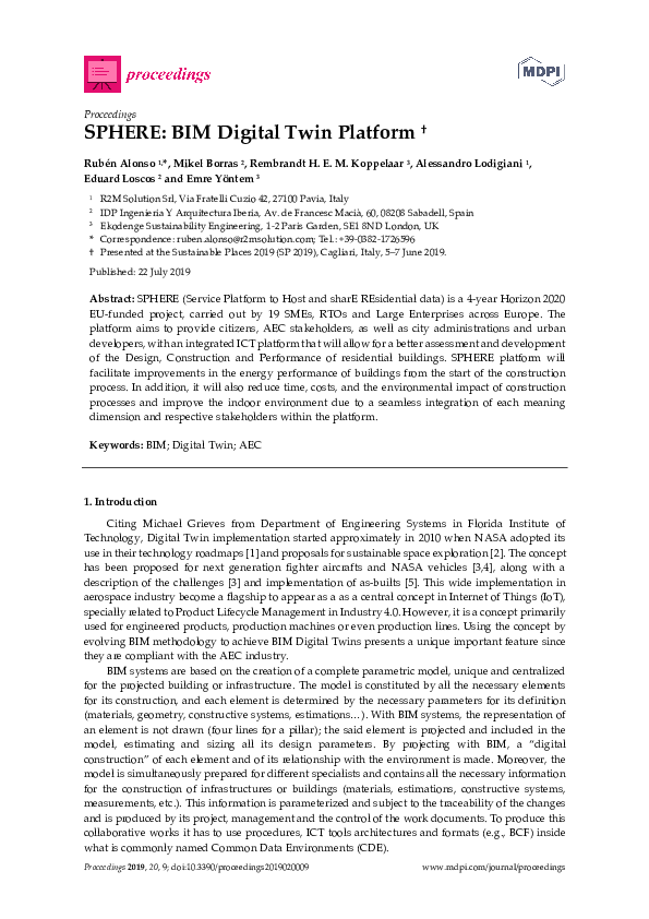 (PDF) SPHERE: BIM Digital Twin Platform