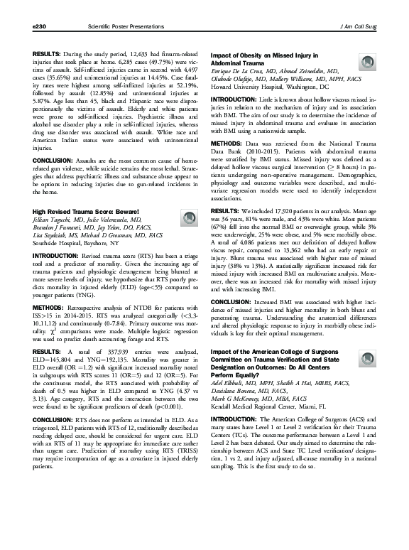 (PDF) High Revised Trauma Score: Beware!