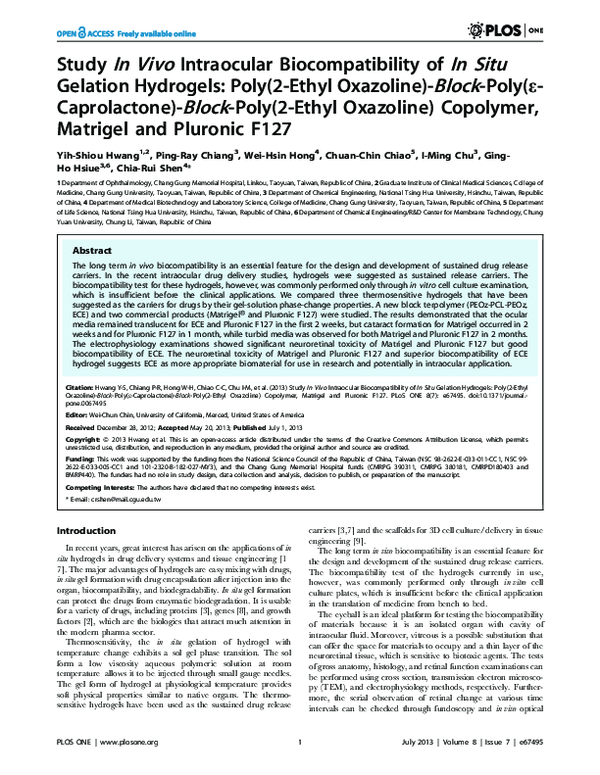 (PDF) Study In Vivo Intraocular Biocompatibility of In Situ Gelation Hydrogels: Poly(2-Ethyl ...