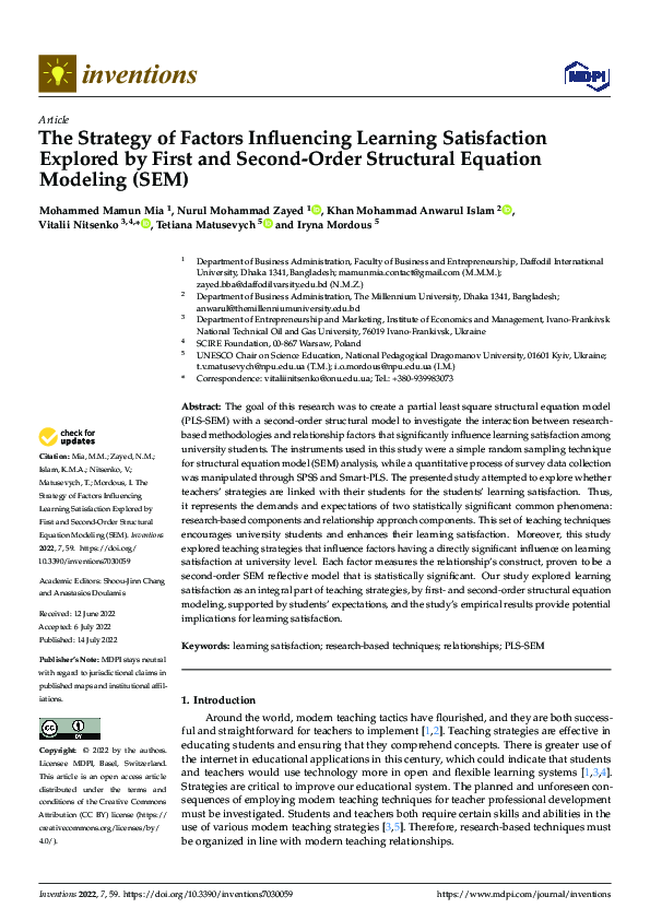 Pdf The Strategy Of Factors Influencing Learning Satisfaction