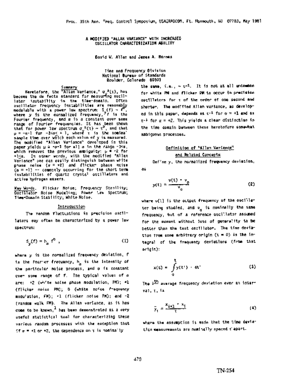 (PDF) A Modified "Allan Variance" with Increased Oscillator Characterization Ability