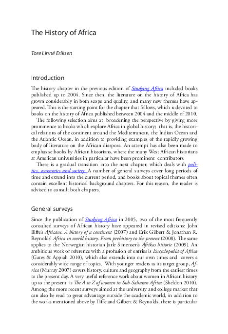(PDF) The history of Africa