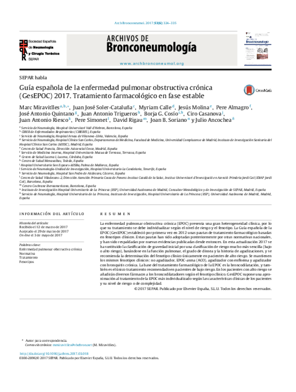 (PDF) Spanish Guidelines for Management of Chronic Obstructive ...