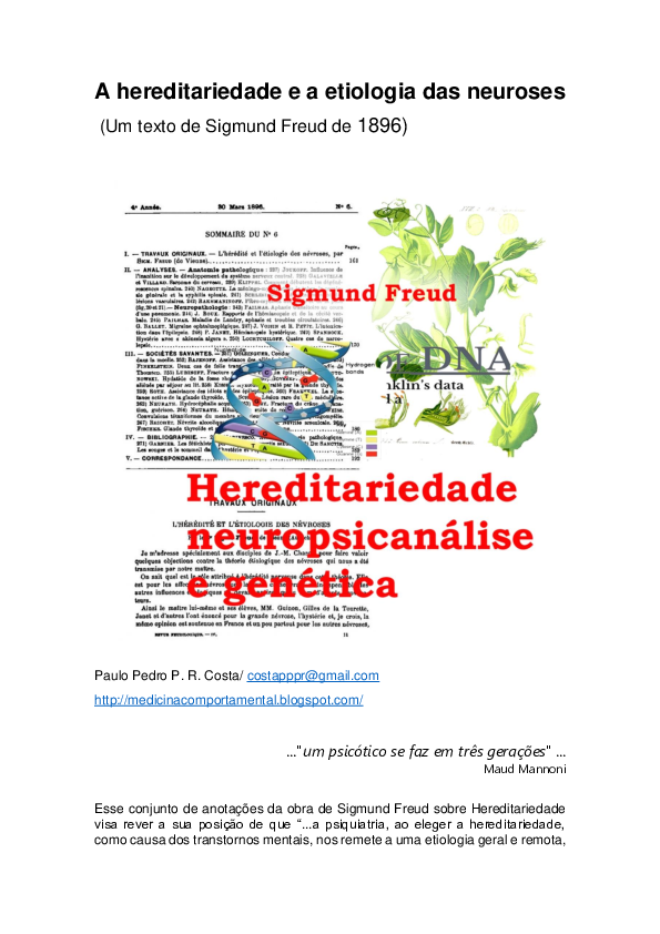 (PDF) A hereditariedade e a etiologia das neuroses