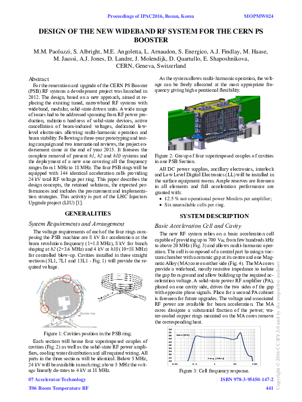 (PDF) Design of the New Wideband RF System for the CERN PS Booster