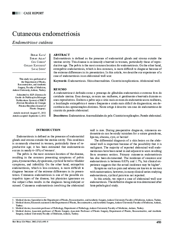 (PDF) Cutaneous endometriosis | cem cerkez - Academia.edu