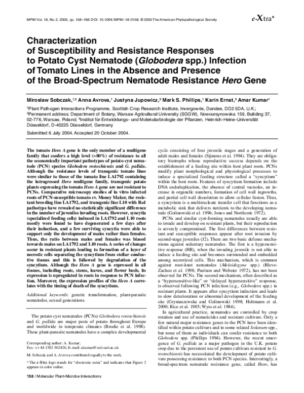(PDF) Characterization of Susceptibility and Resistance Responses to ...