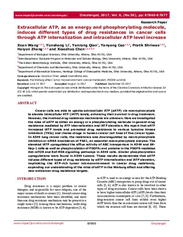 (PDF) Extracellular ATP, as an energy and phosphorylating molecule ...