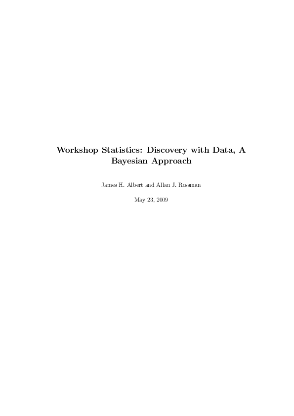 (PDF) Workshop Statistics: Discovery With Data, A Bayesian Approach