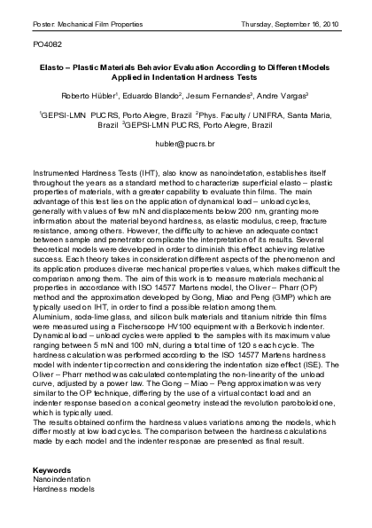 (PDF) Elasto – Plastic materials behavior evaluation according to different models applied in ...