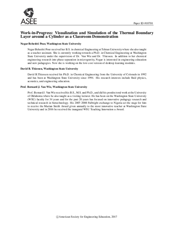 (PDF) Work-in-Progress: Visualization and Simulation of the Thermal Boundary Layer around a ...