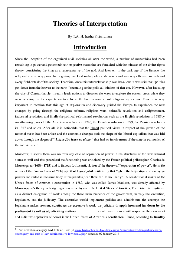 (PDF) Theories of Interpretation