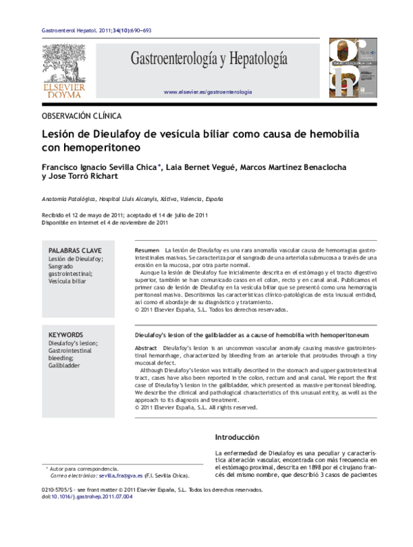 (PDF) Lesión de Dieulafoy de vesícula biliar como causa de hemobilia ...