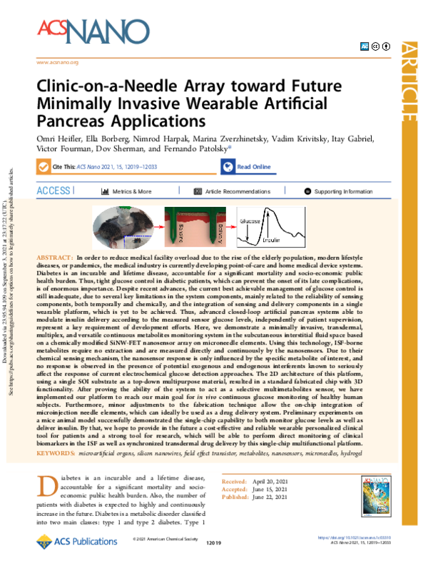 (PDF) Clinic-on-a-Needle Array toward Future Minimally Invasive ...