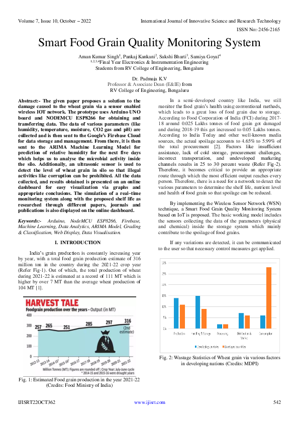 (PDF) Smart Food Grain Quality Monitoring System