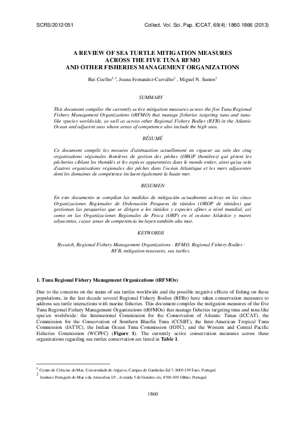 (PDF) A Review of Sea Turtle Mitigation Measures Across the Five Tuna ...
