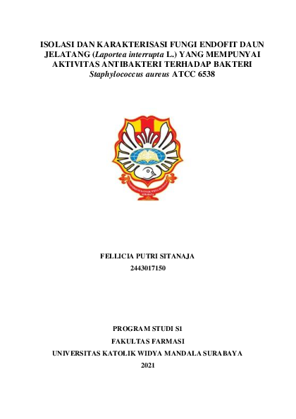 (PDF) Isolasi dan karakterisasi fungi endofit daun jelatang (Laportea ...