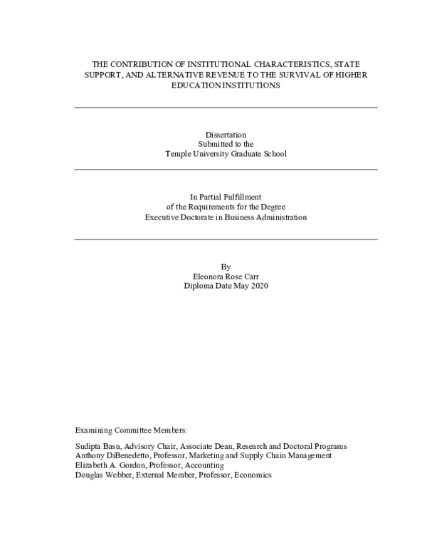 (PDF) The Contribution of Institutional Characteristics, State Support ...