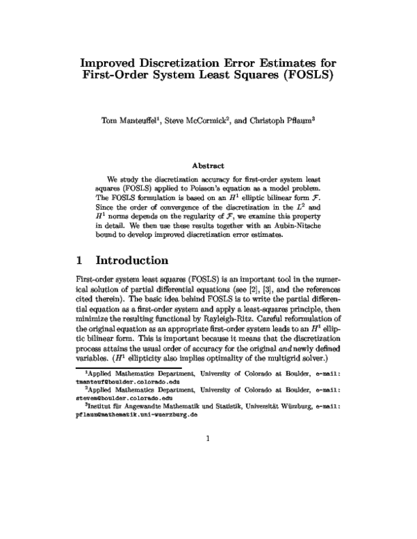 (PDF) Improved discretization error estimates for first-order system ...