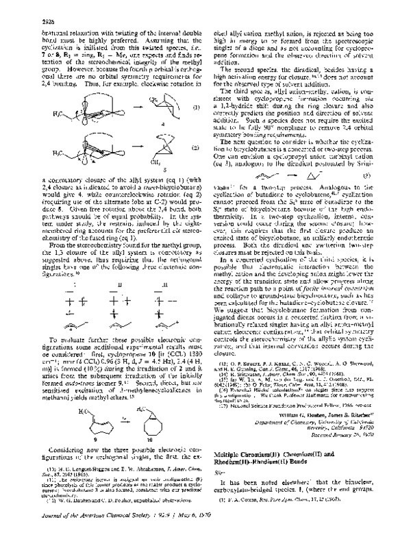 (PDF) Multiple chromium(II)-chromium(II) and rhodium(II)-rhodium(II) bonds
