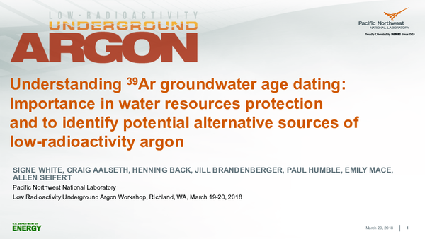 (PDF) Understanding Argon-39 Groundwater Age Dating: Importance In ...