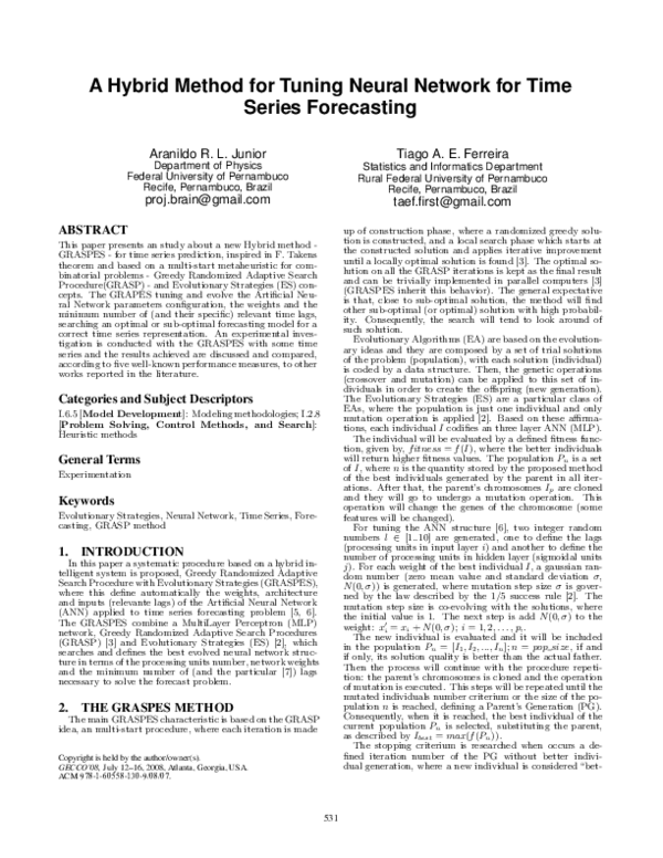 (PDF) A hybrid method for tuning neural network for time series forecasting