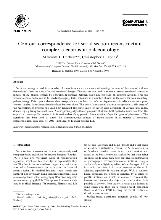(PDF) Contour correspondence for serial section reconstruction: complex ...