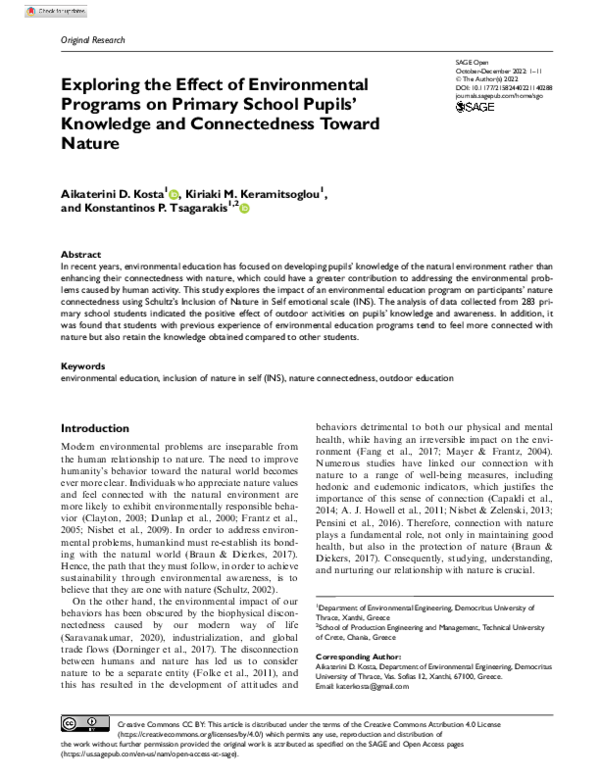 (PDF) Exploring the Effect of Environmental Programs on Primary School ...