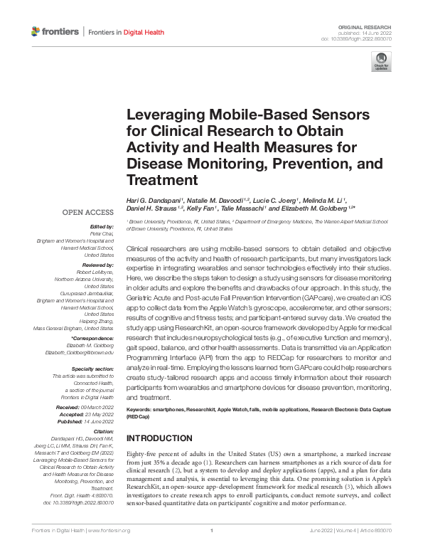 (PDF) Leveraging Mobile-Based Sensors for Clinical Research to Obtain ...