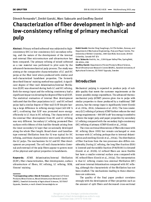 (PDF) Characterization of fiber development in high- and low ...