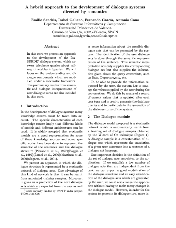 (PDF) A hybrid approach to the development of dialogue systems directed by semantics