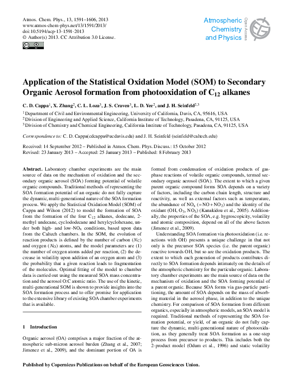 (PDF) Application of the Statistical Oxidation Model (SOM) to Secondary ...
