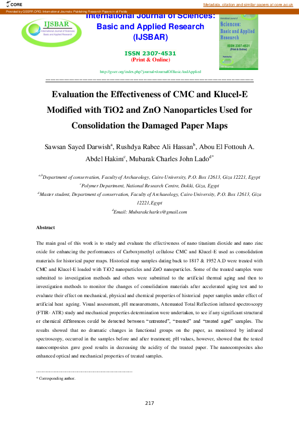 (PDF) Evaluation the Effectiveness of CMC and Klucel-E Modified with ...