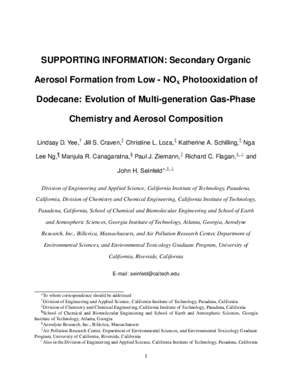 (PDF) Secondary Organic Aerosol Formation from Low-NOx Photooxidation ...