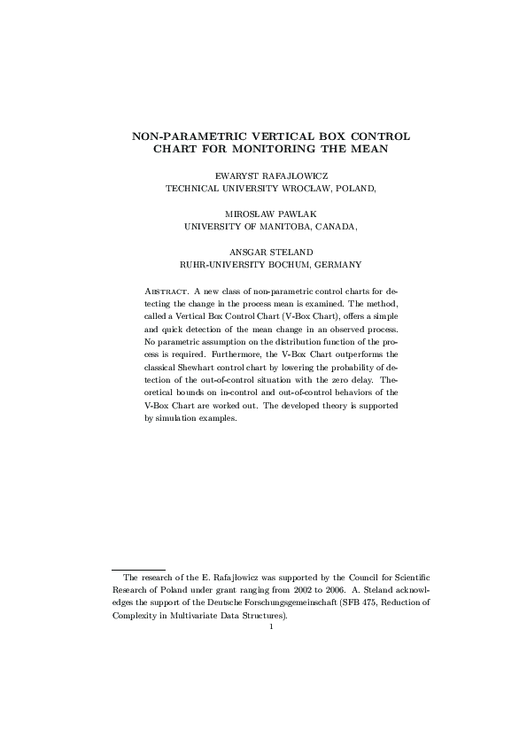 (PDF) Non-parametric vertical box control chart for monitoring the mean | Mirek Pawlak ...