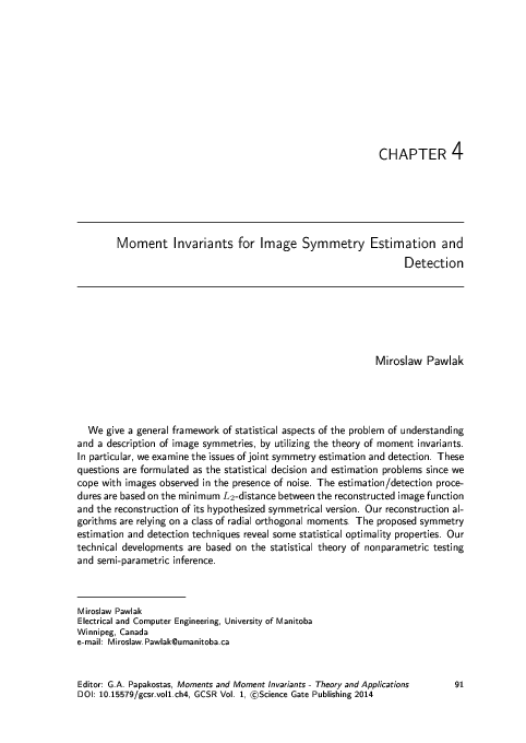 (PDF) Moment Invariants for Image Symmetry Estimation and Detection