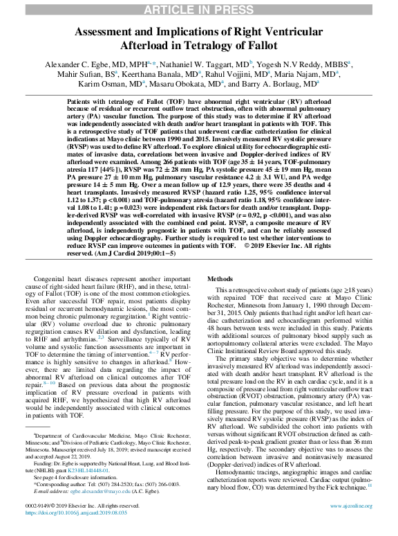 (PDF) Assessment and Implications of Right Ventricular Afterload in ...