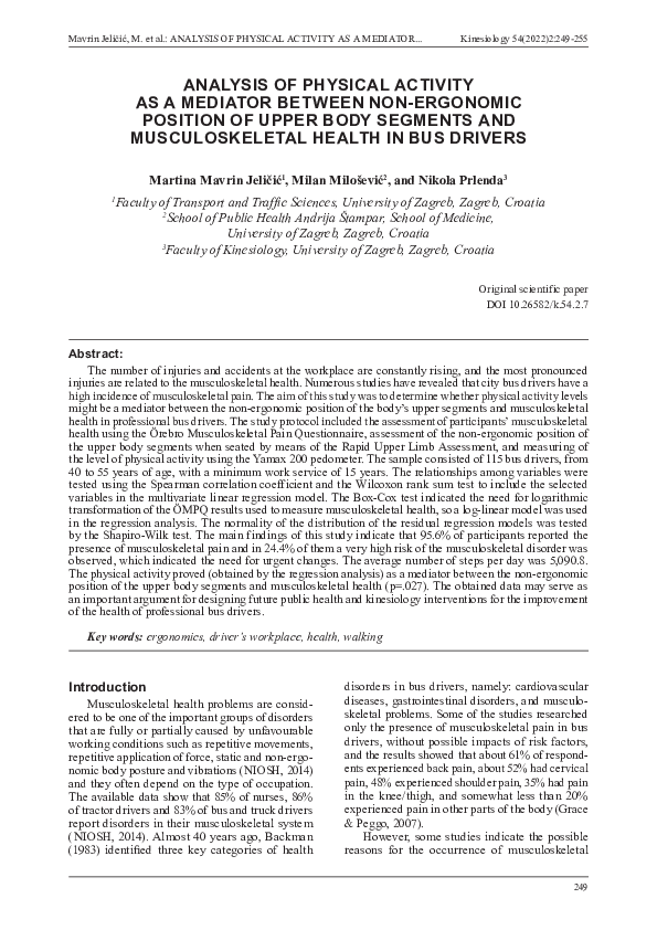 (PDF) Analysis of physical activity as a mediator between non-ergonomic position of upper body ...
