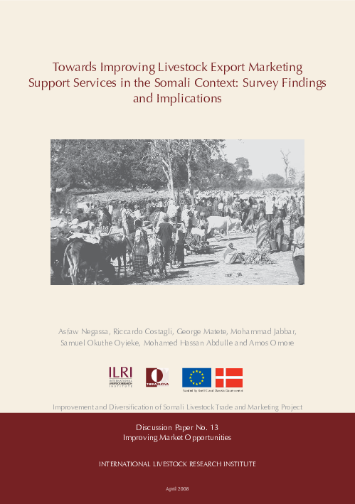 (PDF) Towards Improving Livestock Export Marketing Support Services in ...