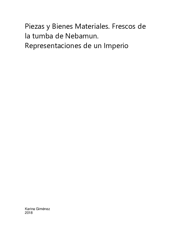 (PDF) Piezas y Bienes Materiales. Frescos de la tumba de Nebamun. Representaciones de un Imperio